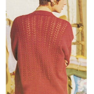 Ladies Long Cardigan Knitting Pattern DK / 8 Ply Yarn Womens Cardigan ...