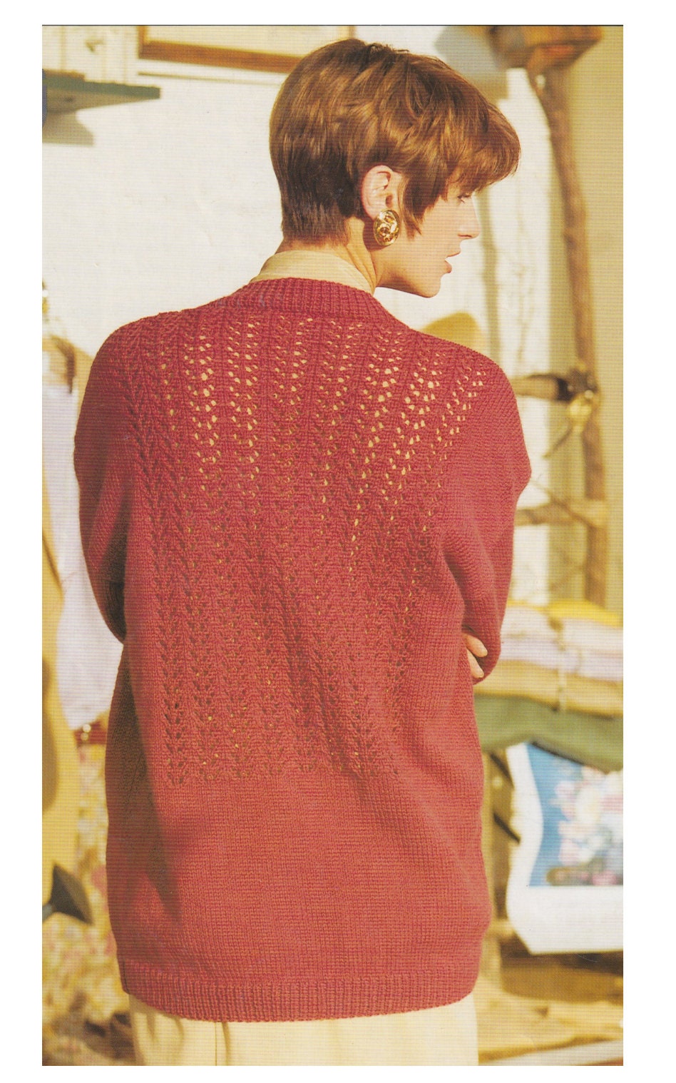 Ladies Long Cardigan Knitting Pattern DK / 8 Ply Yarn Womens Cardigan ...