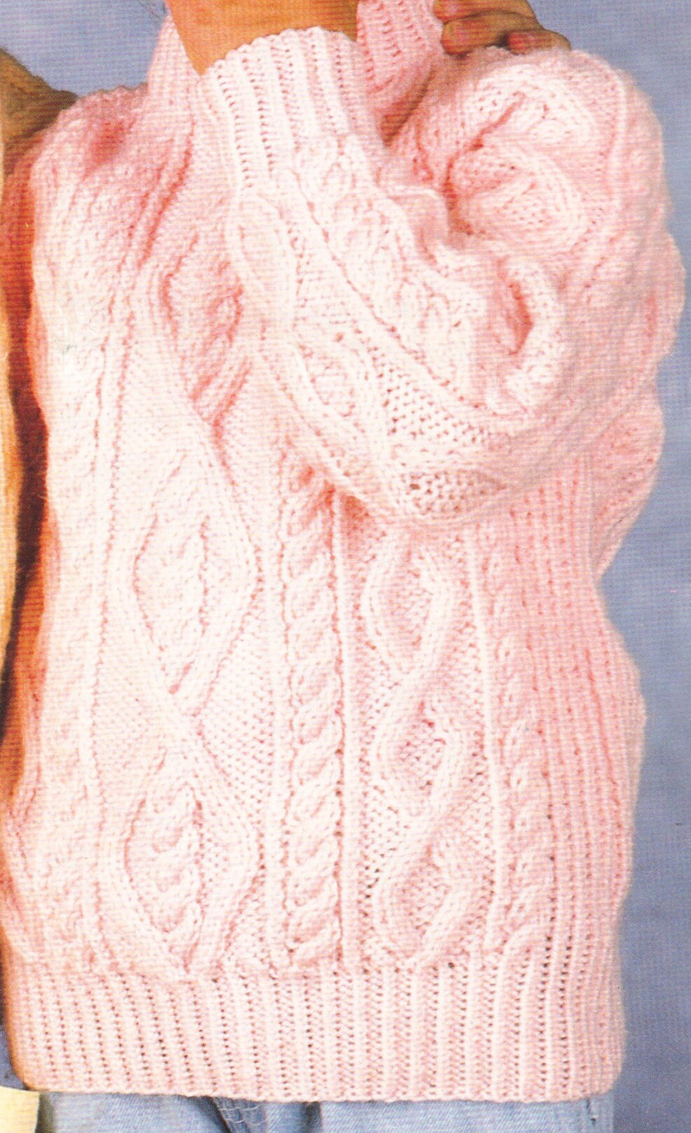 Girls Boys Aran Knitting Pattern Sweater Cable Pattern for Child Aran ...