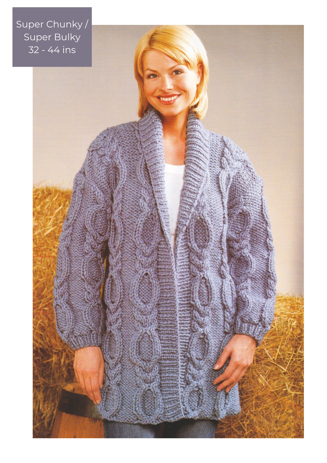 Ladies Jacket Super Chunky / Super Bulky Knitting Pattern Womens ...