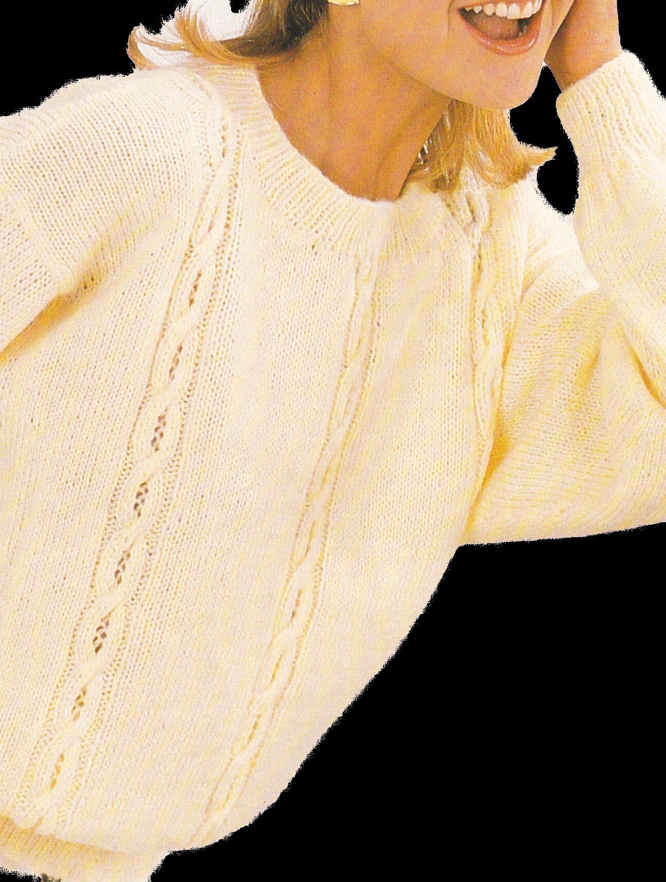 Ladies Sweater Knitting Pattern Round Neck DK / 8 Ply Yarn Womens ...