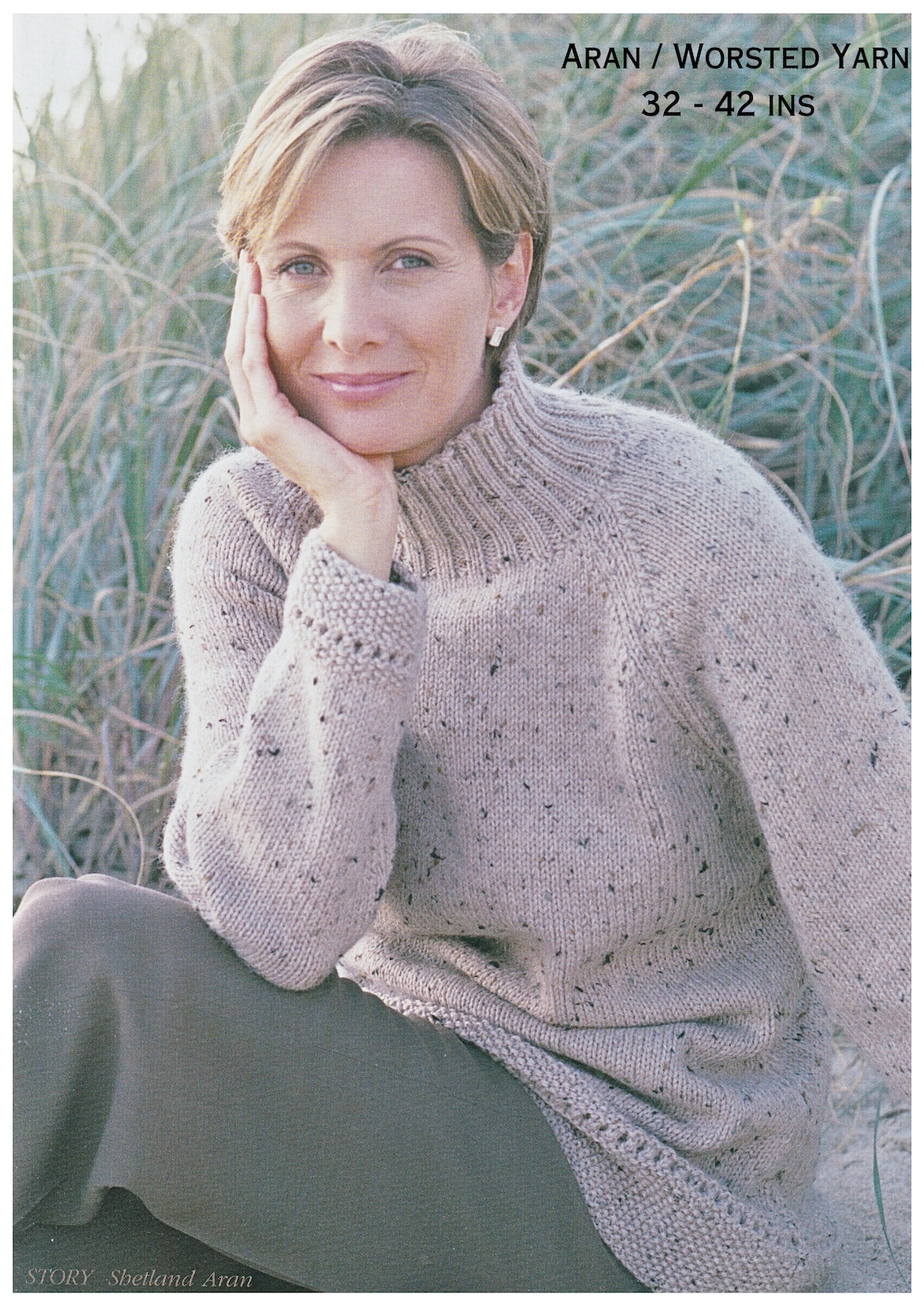 Womens Sweater Knitting Pattern Turtleneck Ladies Jumper Aran / Worsted ...