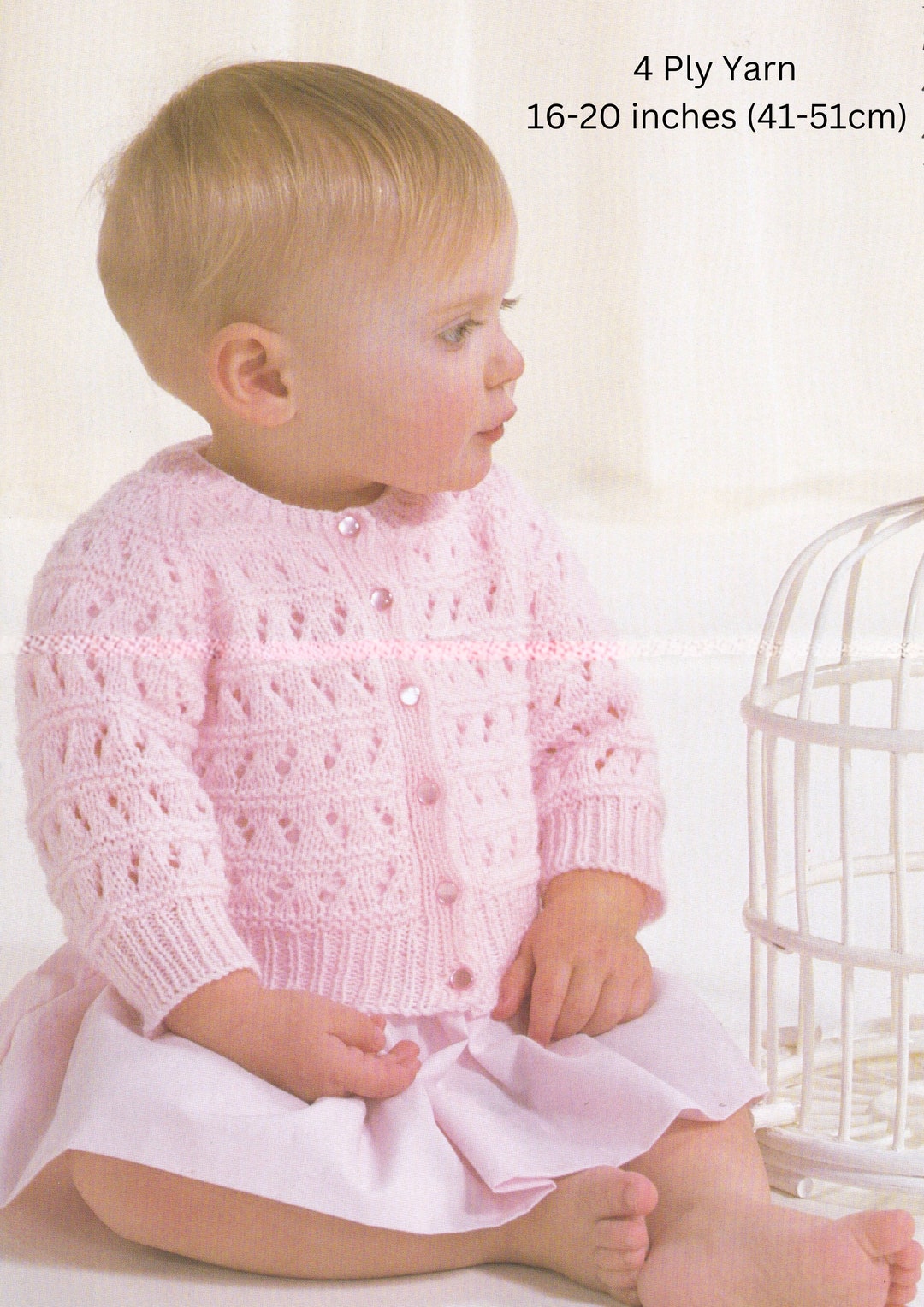 Newborn Baby Cardigan Pattern Knitting Pattern 4 Ply / Fingering Weight ...