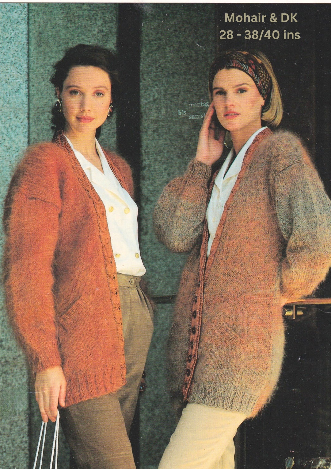 Mohair Cardigan Knitting Pattern Long Cardigan With DK Cable on the ...