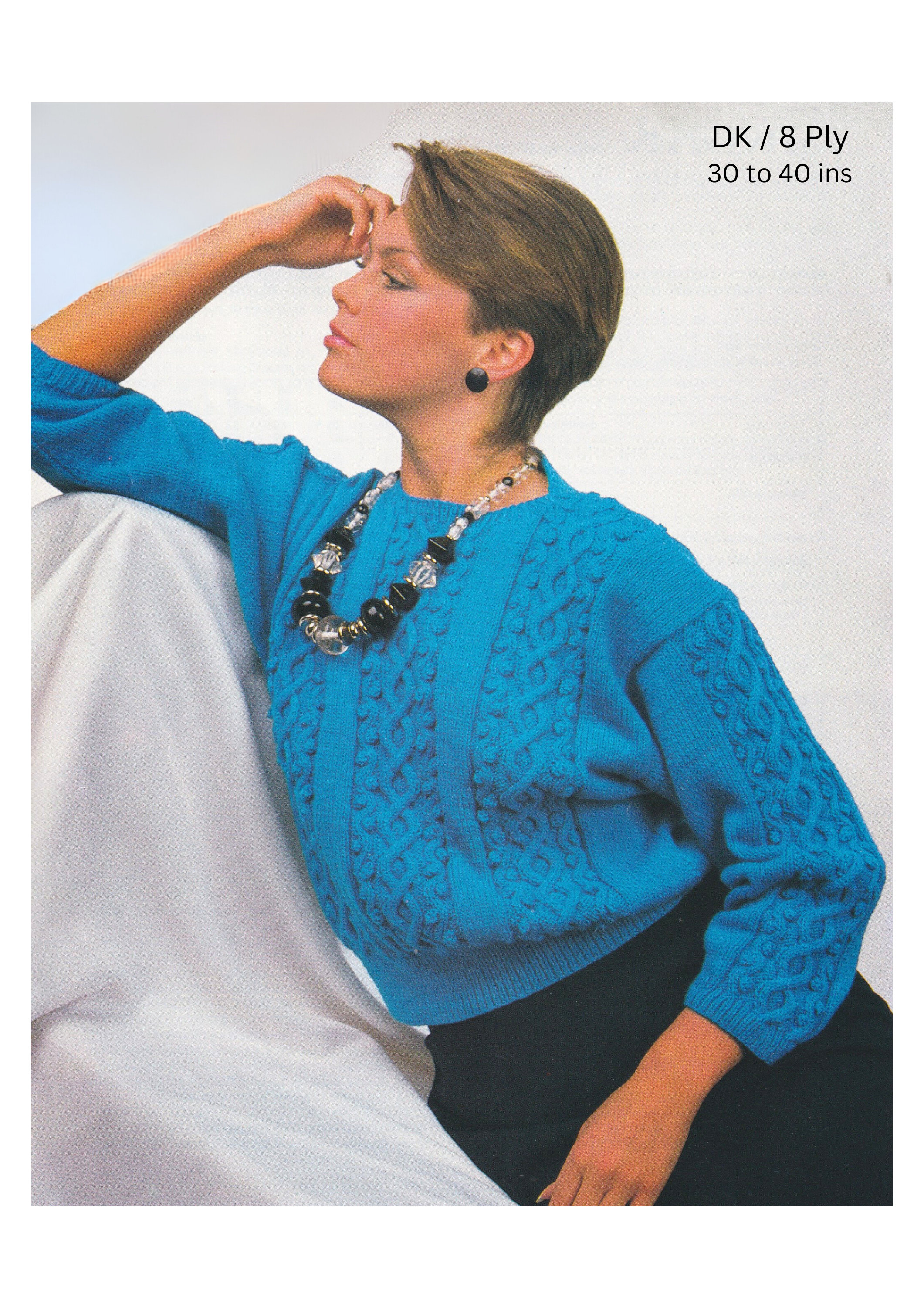 Ladies Sweater Knitting Pattern DK / 8 Ply Yarn Womens Jumper Pullover ...