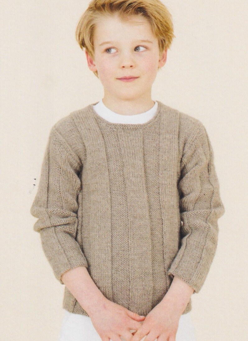 Mens Boys Sweater Knitting Pattern No-rib Edges PDF Pattern Organic DK ...