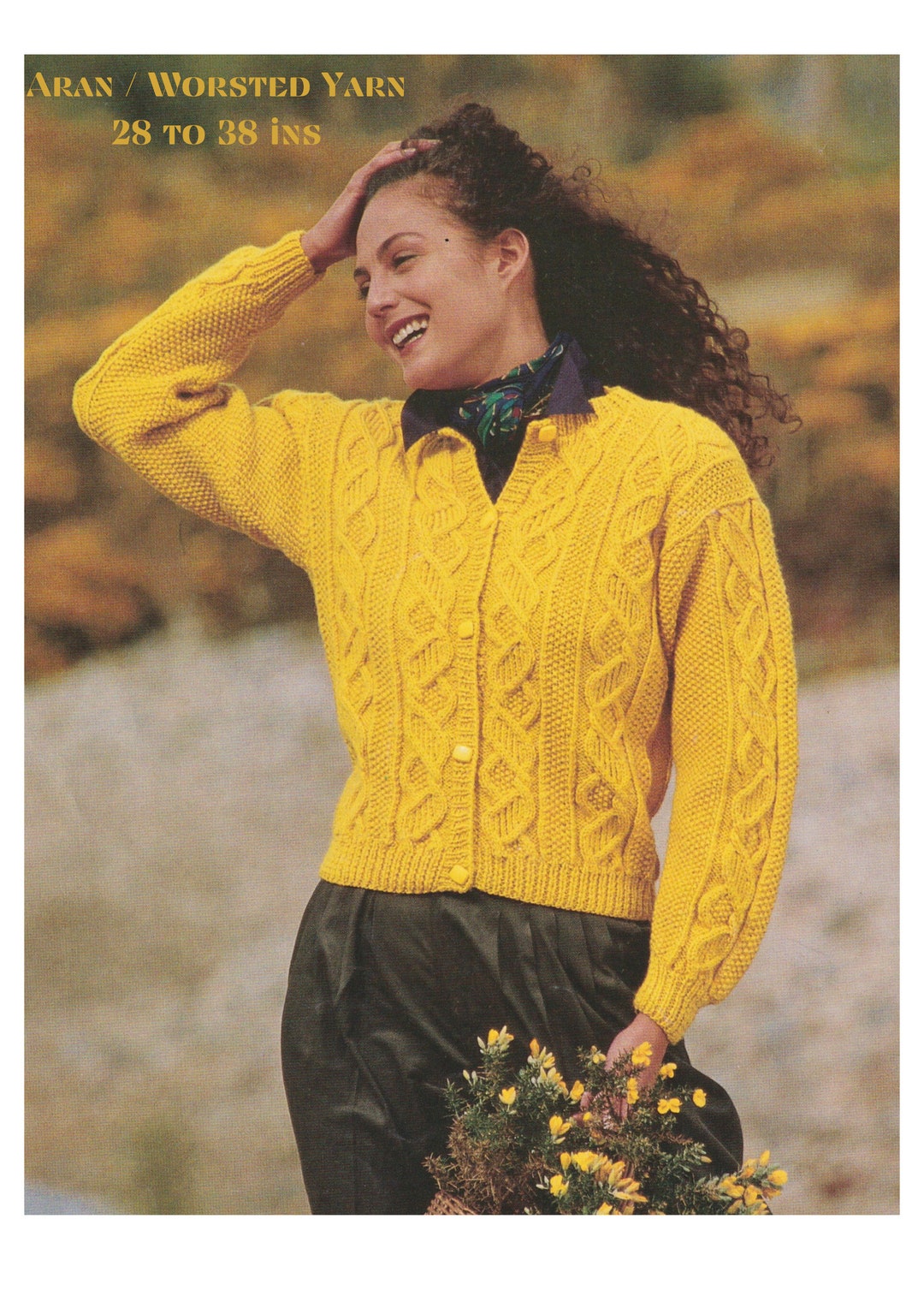 Womens Aran Knitting Pattern Ladies Elegant Cable Aran / Worsted ...