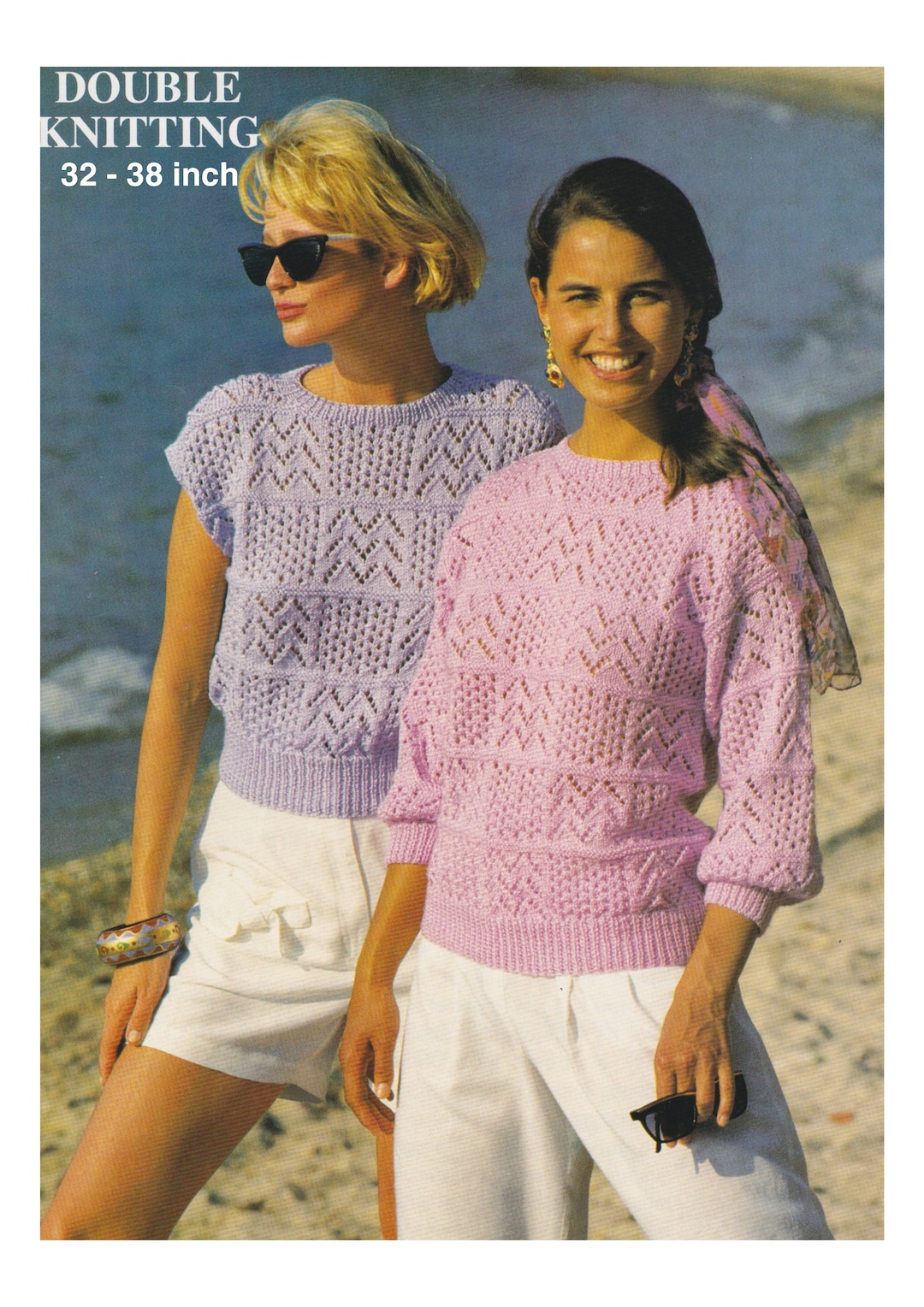 Ladies Lacy Sweater & Top Knitting Pattern Lace Jumper and Summer Top ...