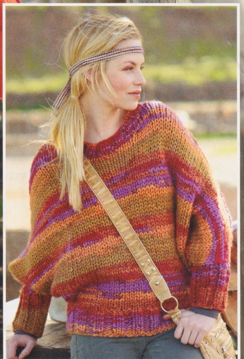 Womens Super Chunky Sweater Knitting Pattern Indie Yarn Easy-knit Quick ...