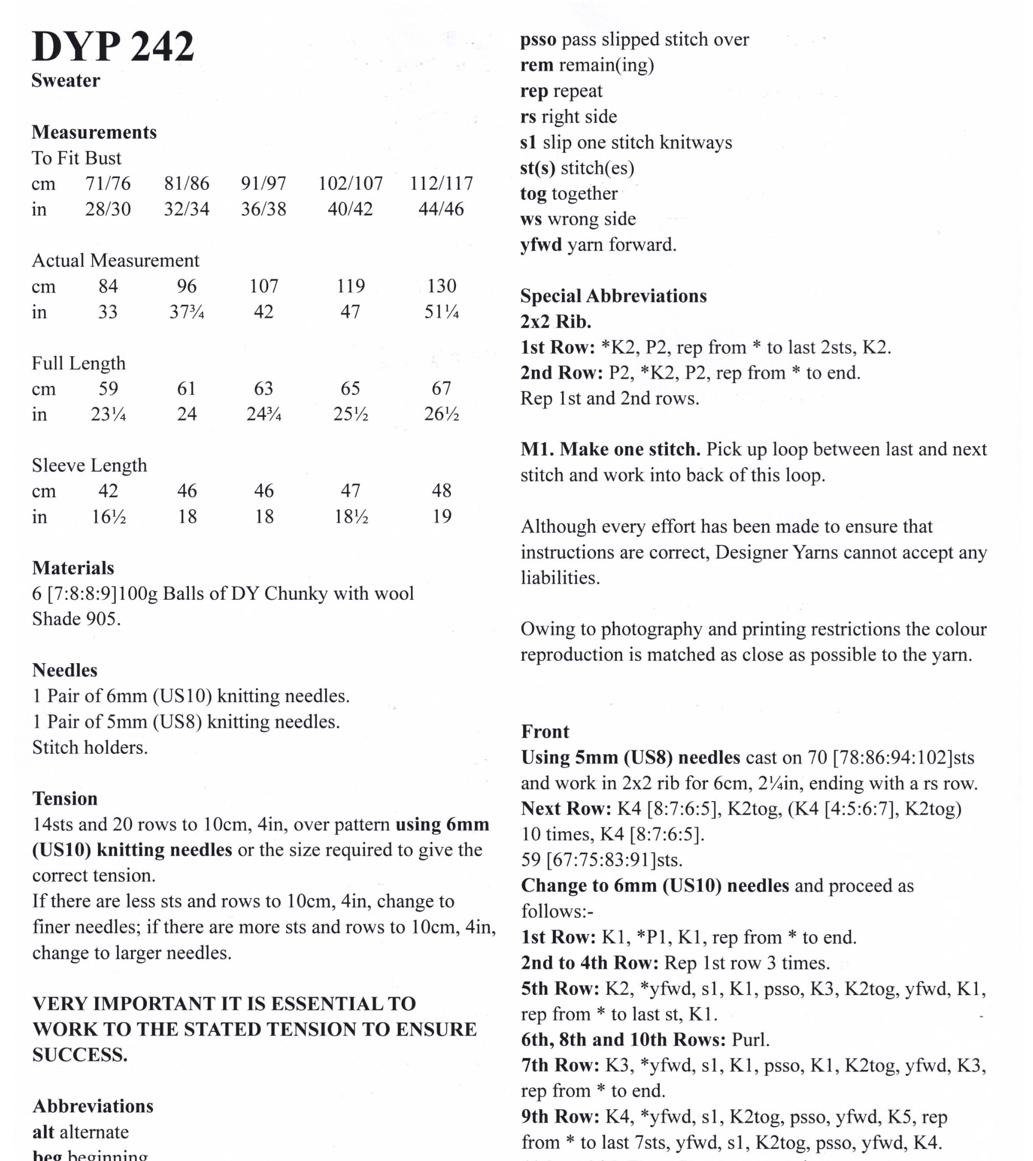 Ladies Chunky Sweater Knitting Pattern Chunky / Bulky / 12 Ply - Etsy