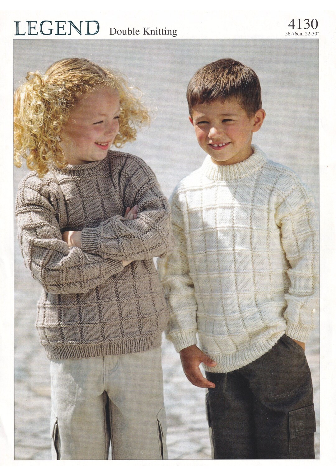 Boys Girls Sweater Knitting Pattern Childs Jumper Pullover DK / 8 Ply ...