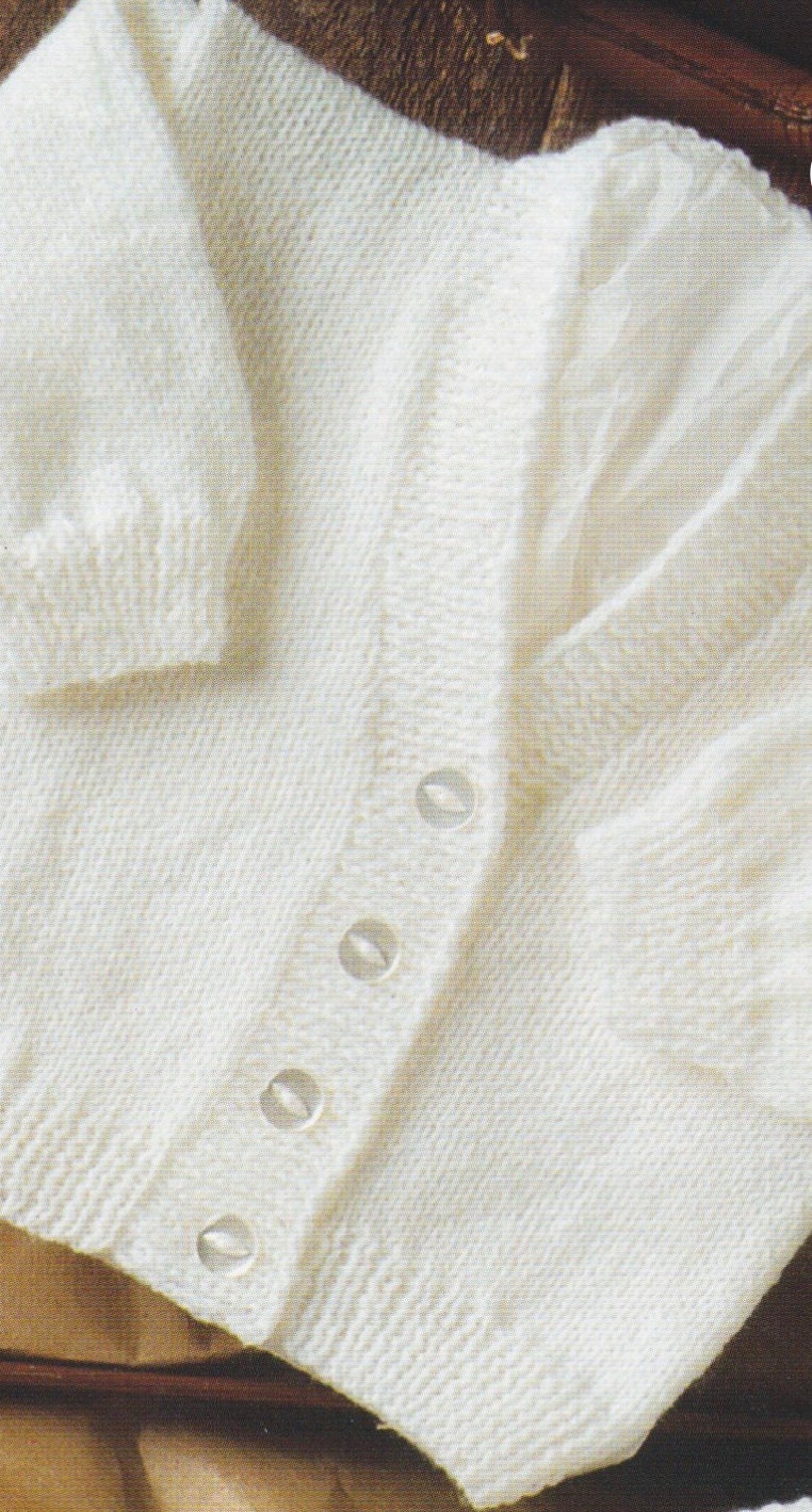 Premature Baby Cardigan Knitting Pattern Plain Stocking Stitch Pattern ...