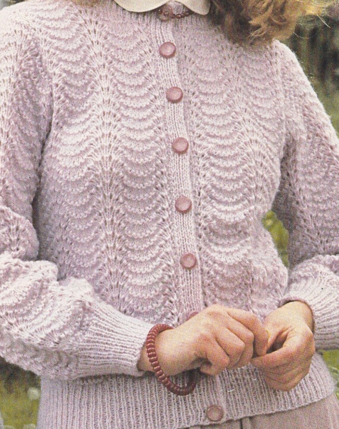Ladies Cardigan Knitting Pattern DK / 8 Ply Yarn V-neck & Round Neck ...