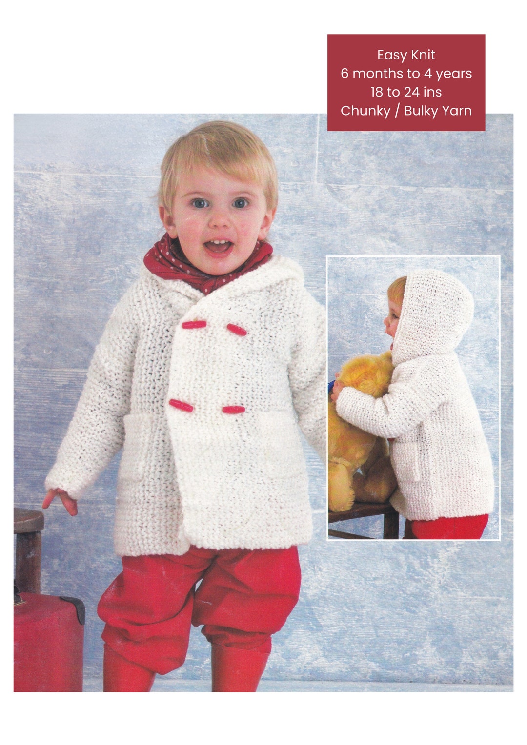 Easy Knit Baby Jacket Knitting Pattern Cardigan in Chunky Yarn Bulky ...
