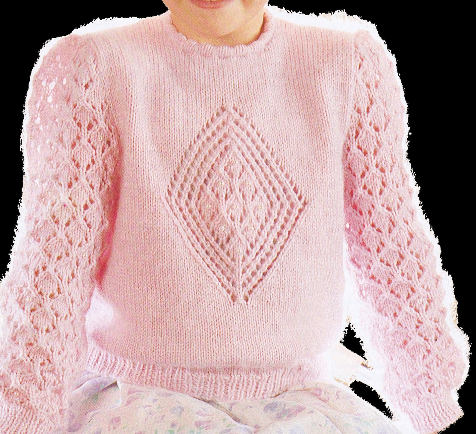 Girl's Sweater Knitting Pattern: A Pretty Lace Child's Jumper in DK / 8 ...