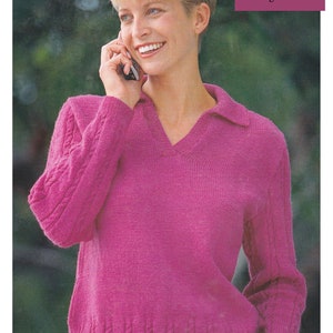 Ladies Sweater Knitting Pattern 4 Ply / Fingering / Fine Yarn Womens ...
