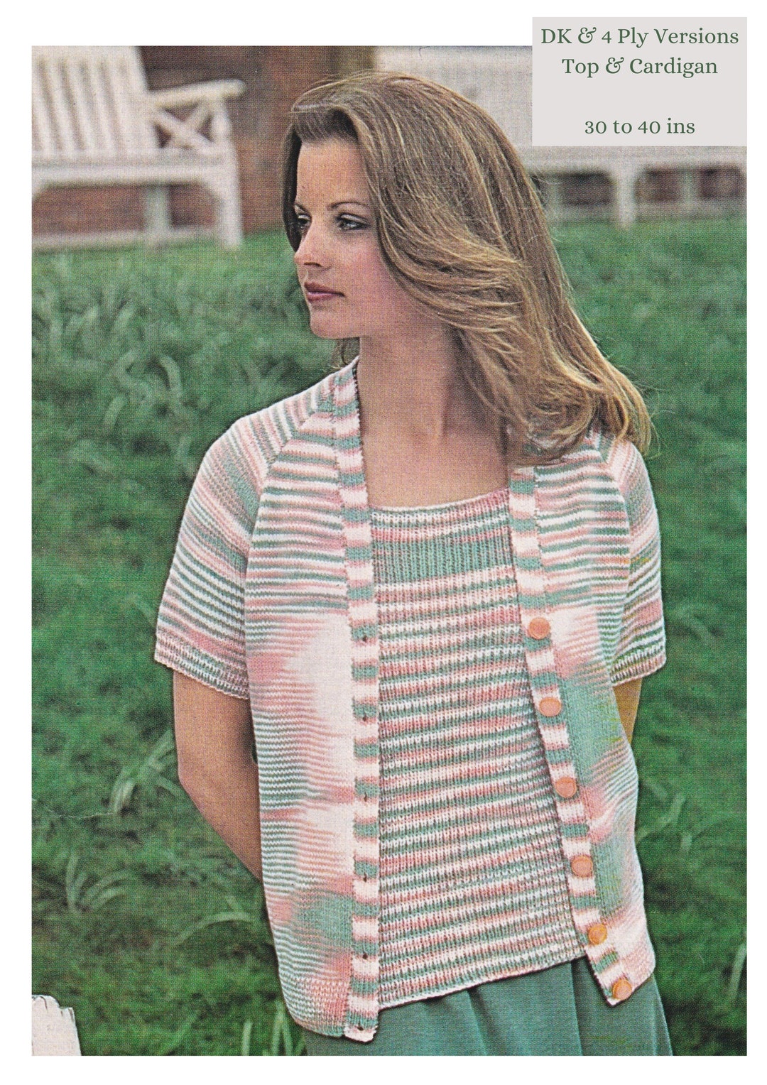 Ladies Short Sleeved Cardigan Knitting Pattern & Short Summer Top ...