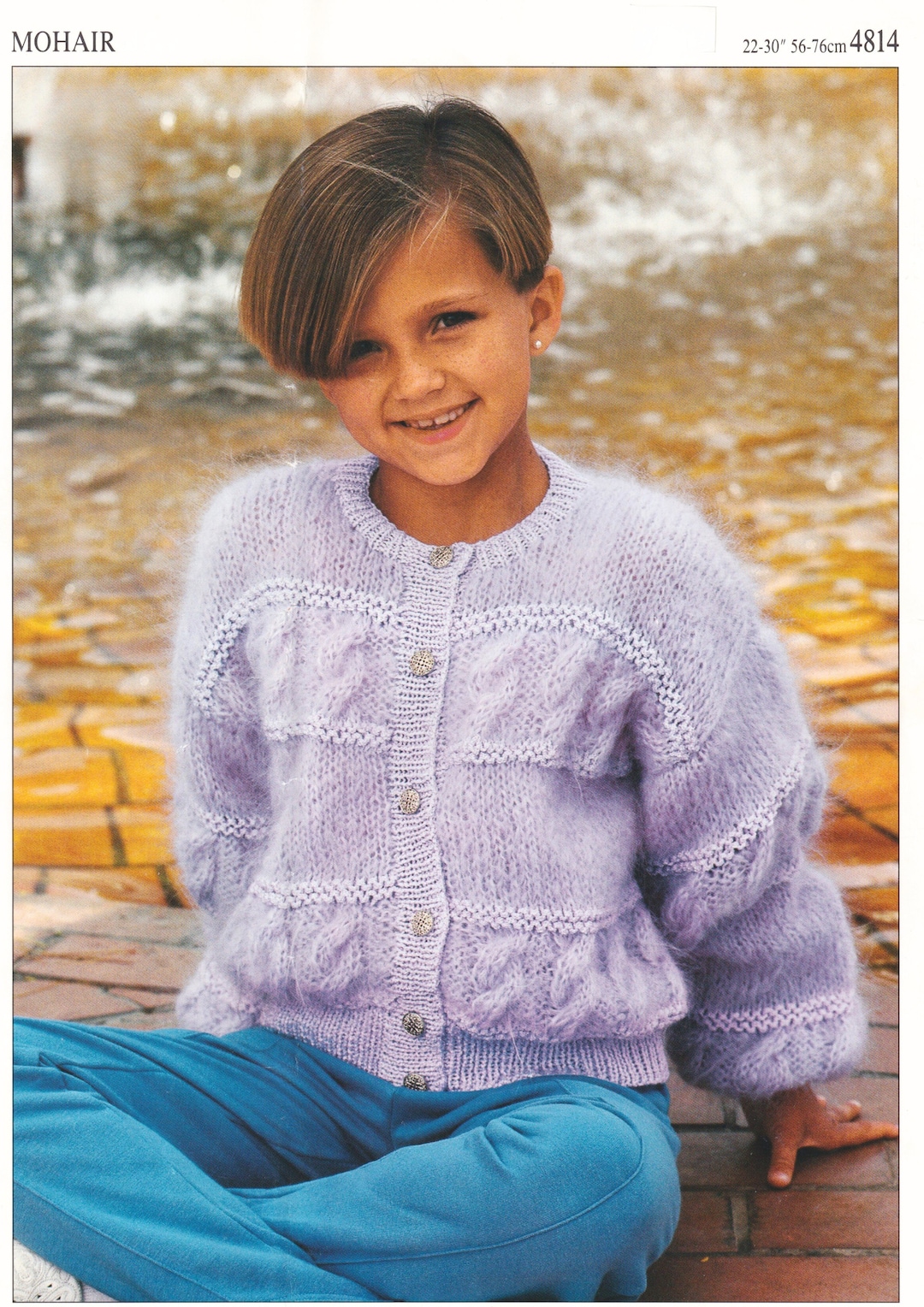 Girl's Cardigan Knitting Pattern Mohair & DK Pattern for 1 Year to 10 ...
