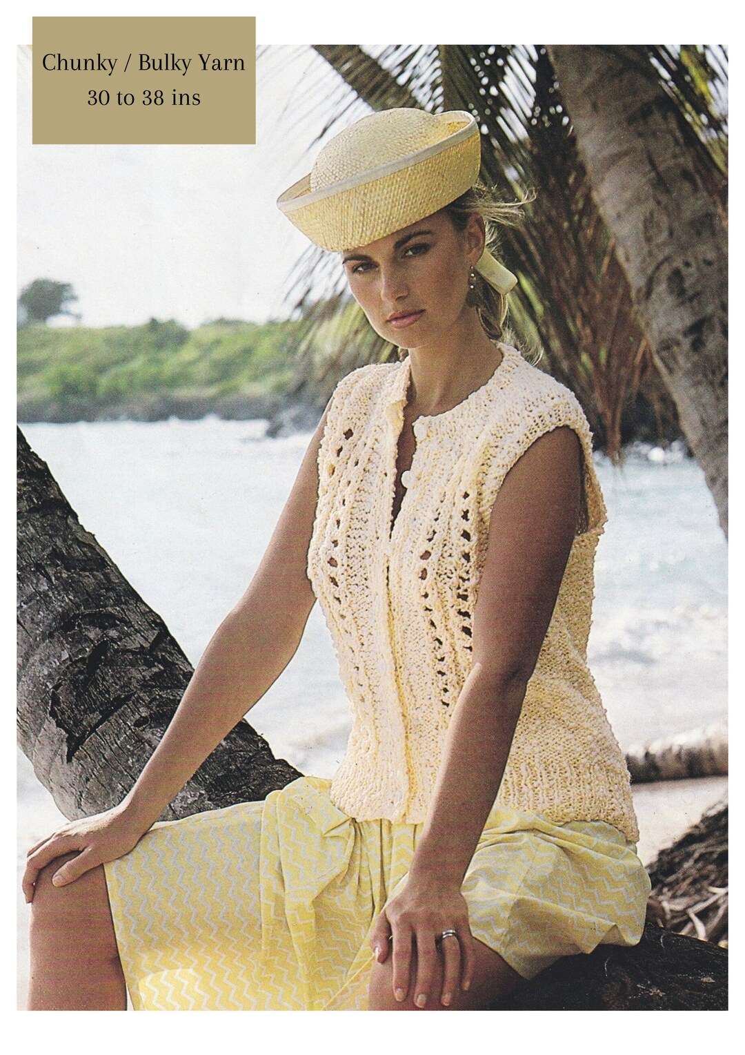 Sleeveless Top Knitting Pattern Summer Waistcoat Vest Chunky / Bulky ...