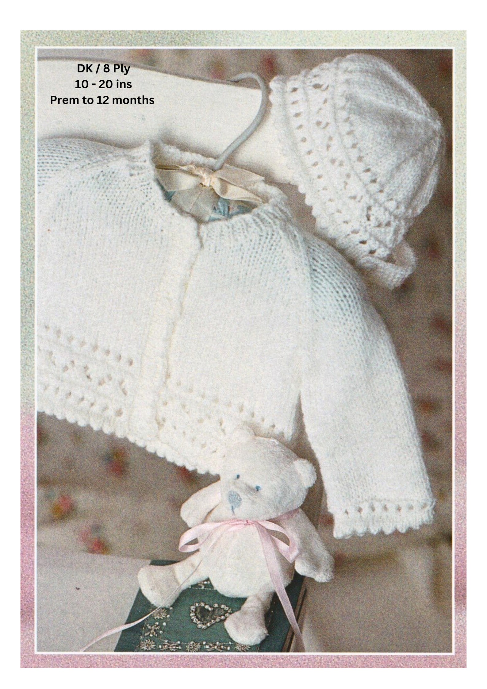 Premature Baby Cardigan Knitting Pattern Small Baby DK / 8 Ply Yarn 10 ...