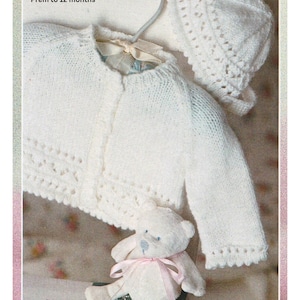 Premature Baby Cardigan Knitting Pattern Small Baby DK / 8 Ply Yarn 10 ...