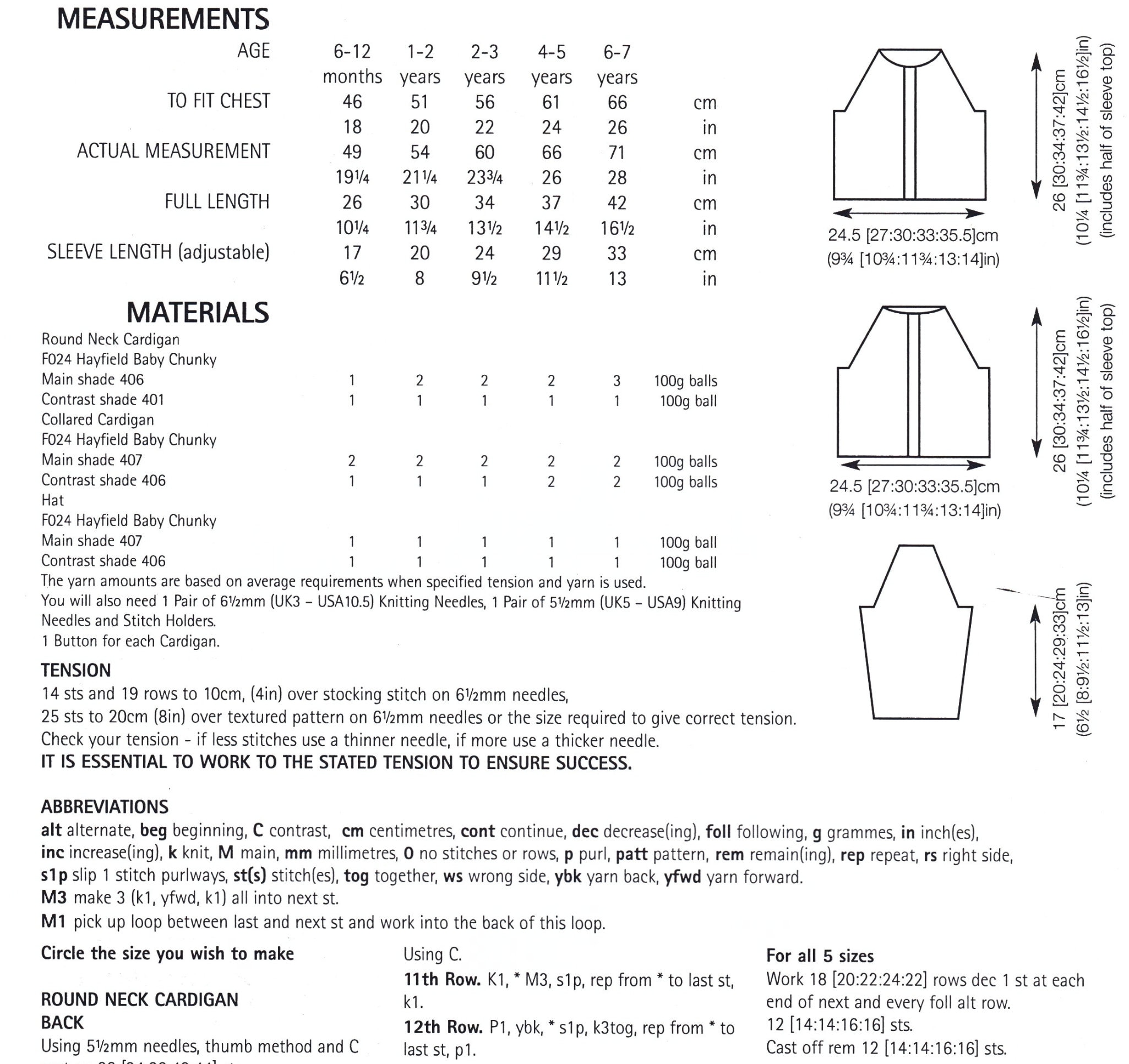 Baby & Girl's Cardigan Knitting Pattern Chunky / Bulky Yarn Cardigan V ...