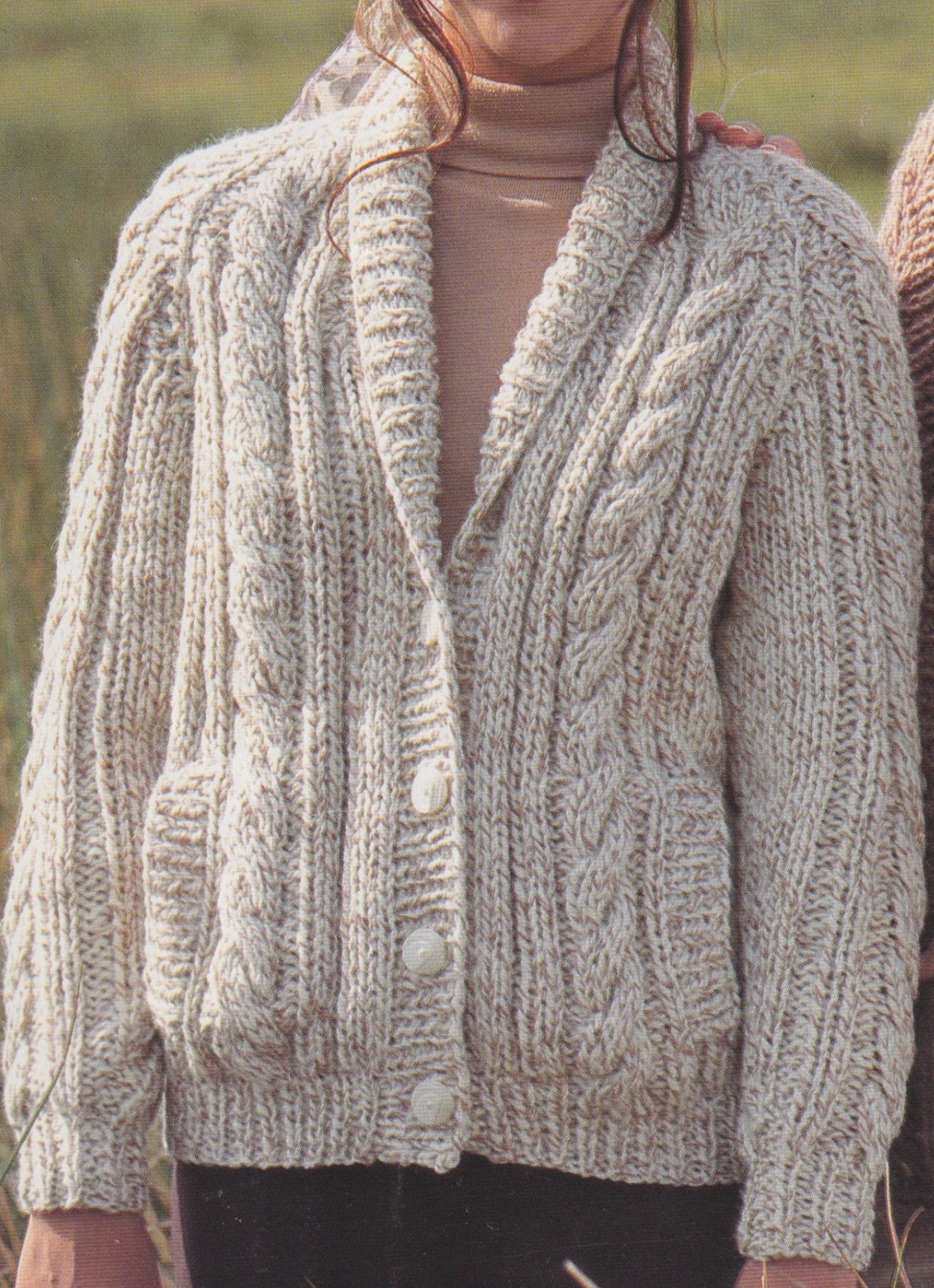 Chunky Knit Cardigan Knitting Pattern Mens, Ladies Cable Design Quick ...