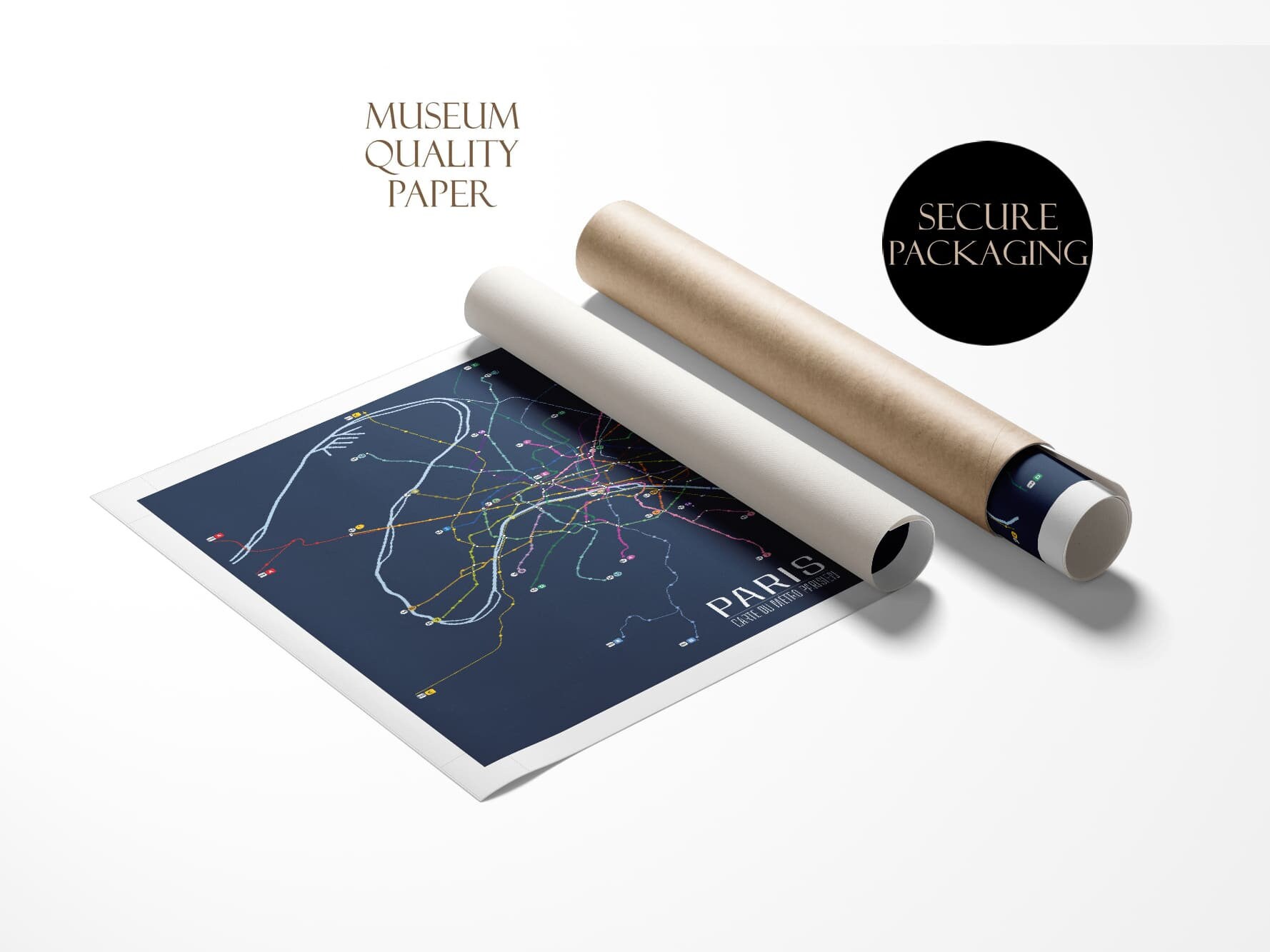 Paris Metro Map Poster, Paris Metropolitan Map City Print, Metro Lines ...