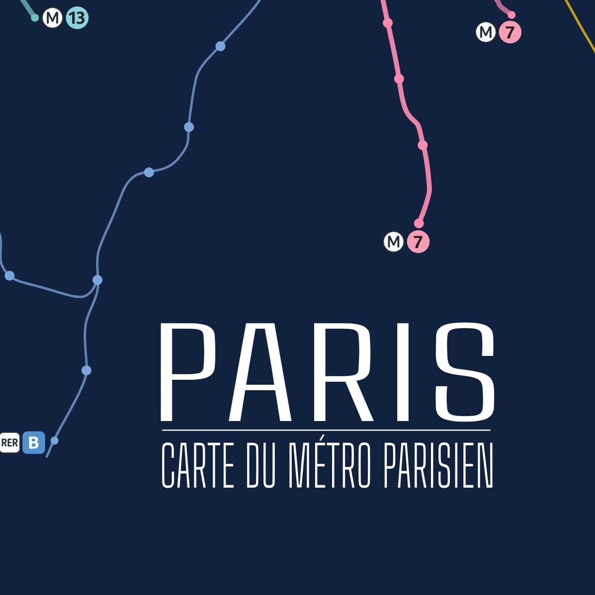 Paris Metro Map Poster, Paris Metropolitan Map City Print, Metro Lines ...