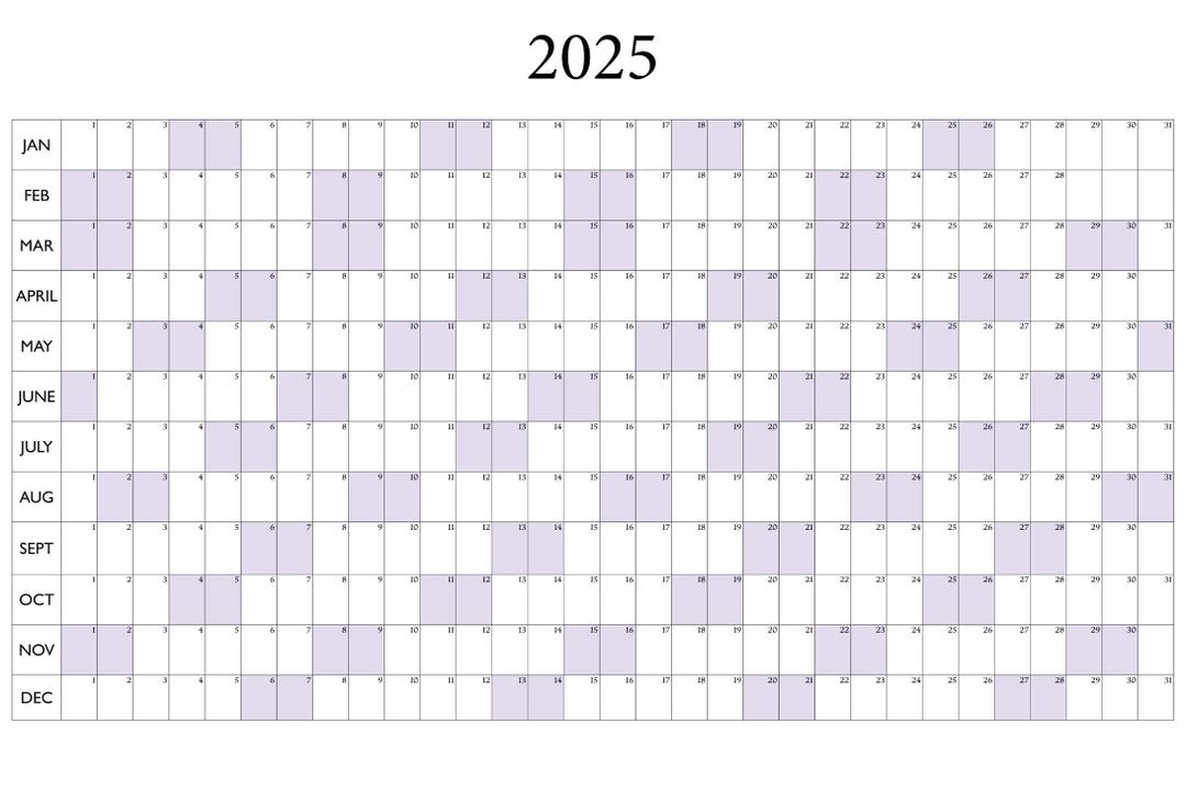 2025 Block Calendar - Printable - Etsy
