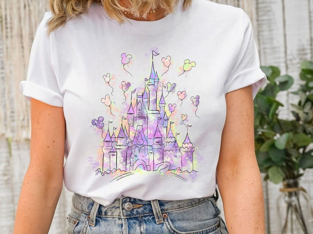 Disney Watercolor Castle Shirt, Pretty Watercolor Castle T-shirt ...