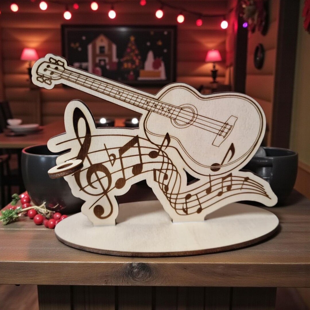 Guitar With "note Wave" as a Money Gift Made of 4 Mm Plywood - Etsy