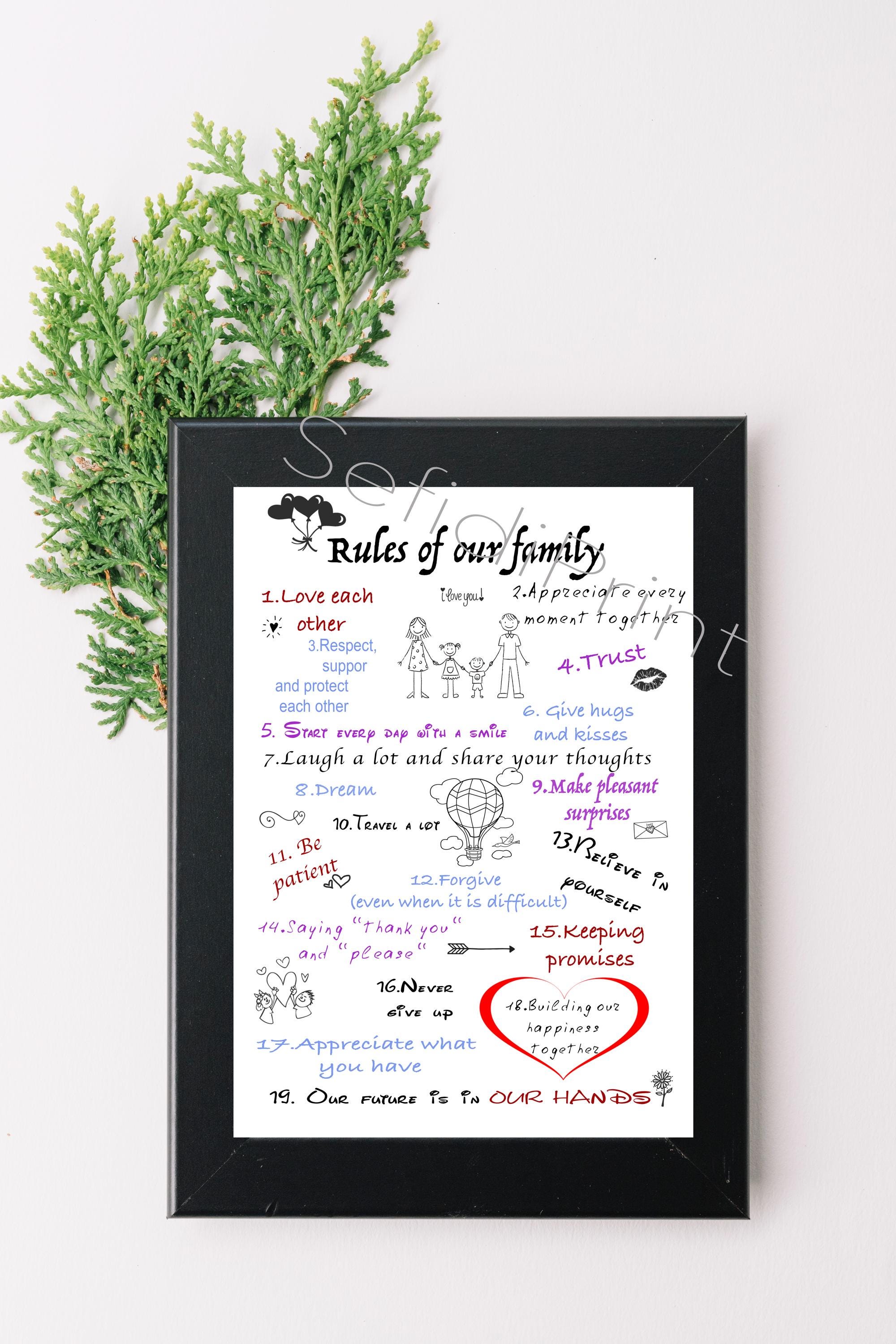 Poster | Family Rules Sign | Custom Family Sign | Family Room Decor ...