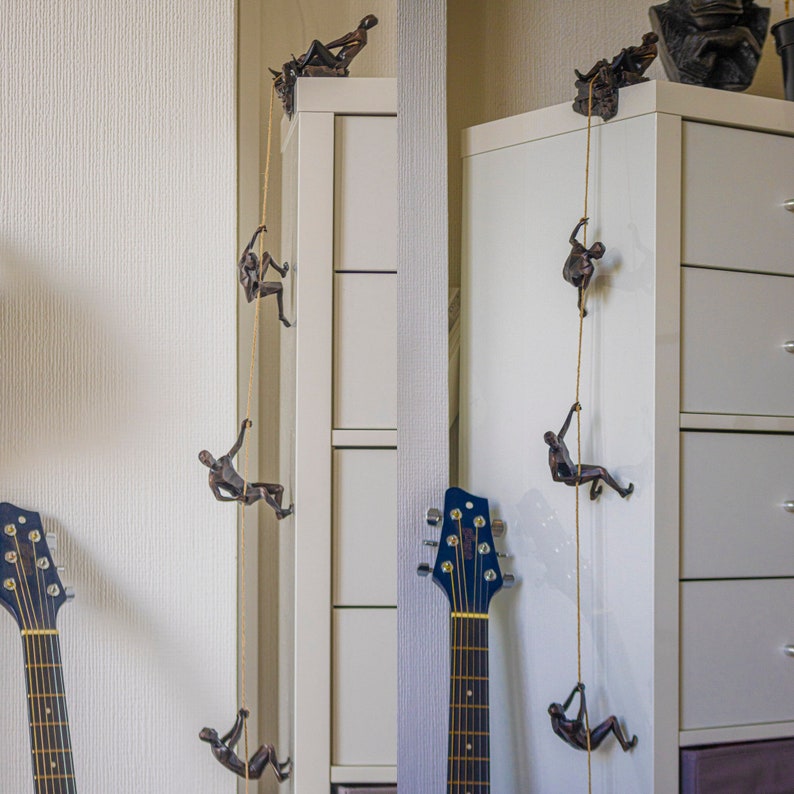 Climbing Figures Wall Art Bronze, Copper, Gold, Gun Metal Effect ...