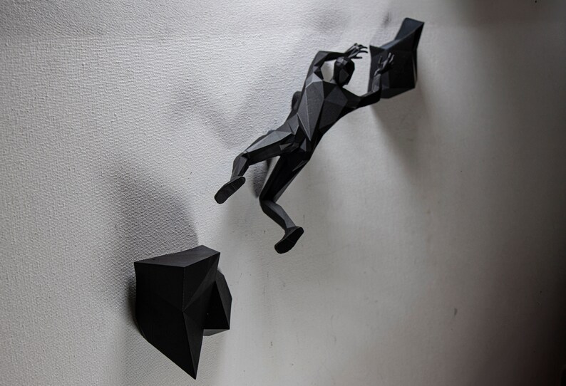 Rock Climber Jump Figure Wall Hanging Statue Rock Climbers Wall Art ...