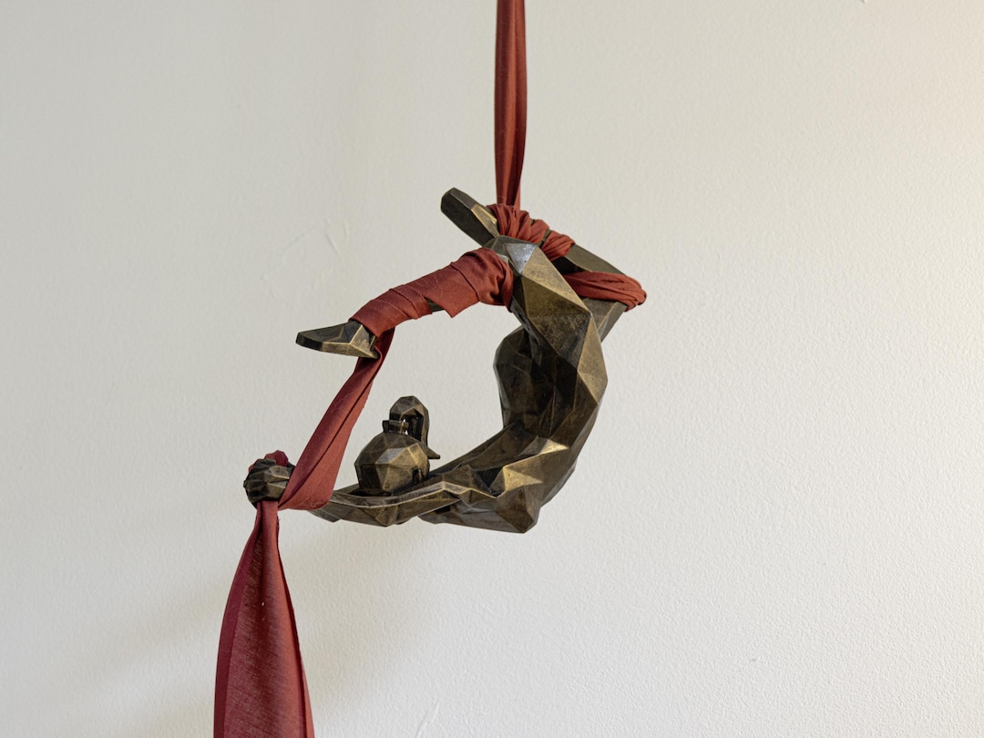 Aerial Silk Acrobat Statue: Metallic Resin Hanging Sculpture - Etsy