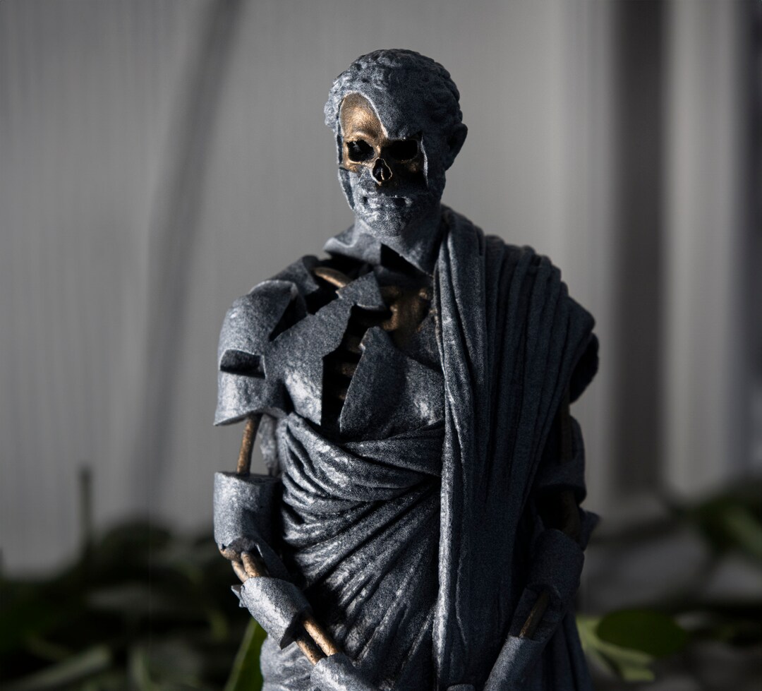 Desktop Statue of Demosthenes Greek Skeleton Art, Abstract Modern ...