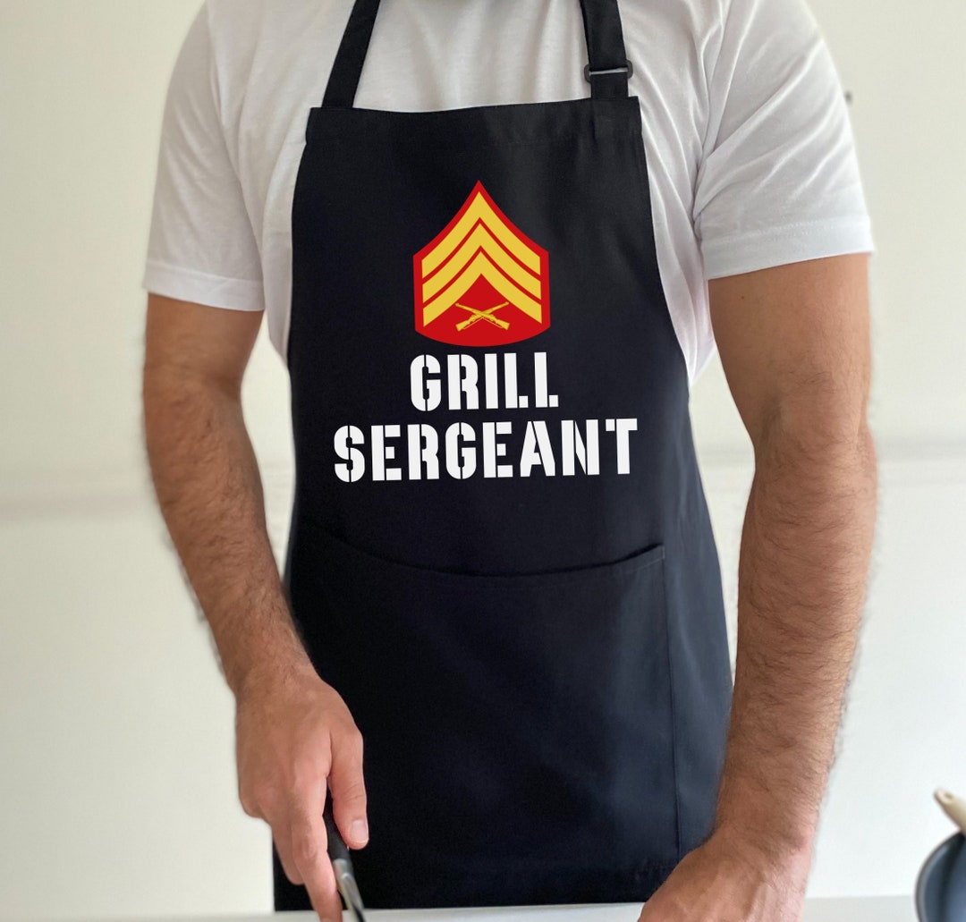 Grill SERGEANT Apron, Gift for Marine , Funny Kitchen Aprons ,chef ...