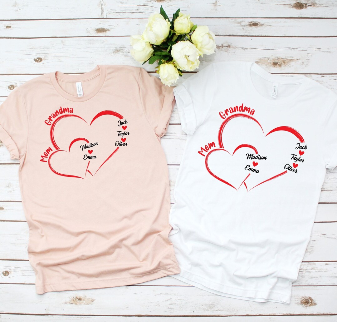 Custom Heart Kids Names Sweatshirt: Personalized Mom Gift - Etsy