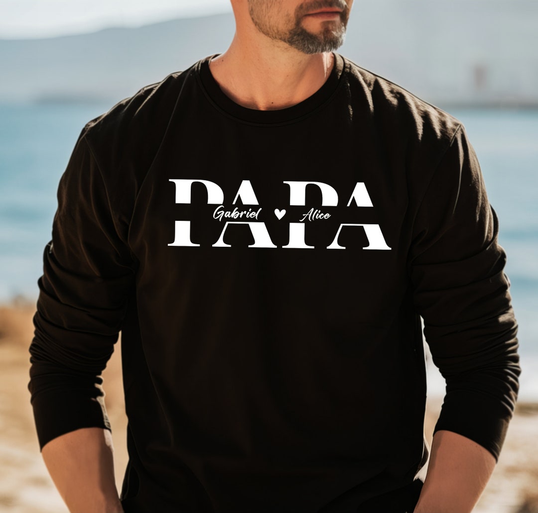Personalized PAPA T-shirt, Custom Name Papa Hoodie, Father's Day Gift ...