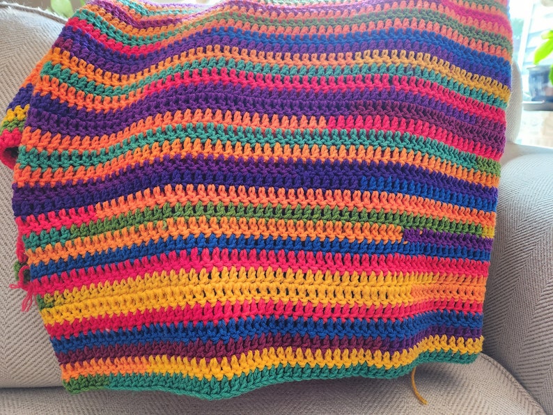 Crocheted Afghan - Multi Colored - Etsy