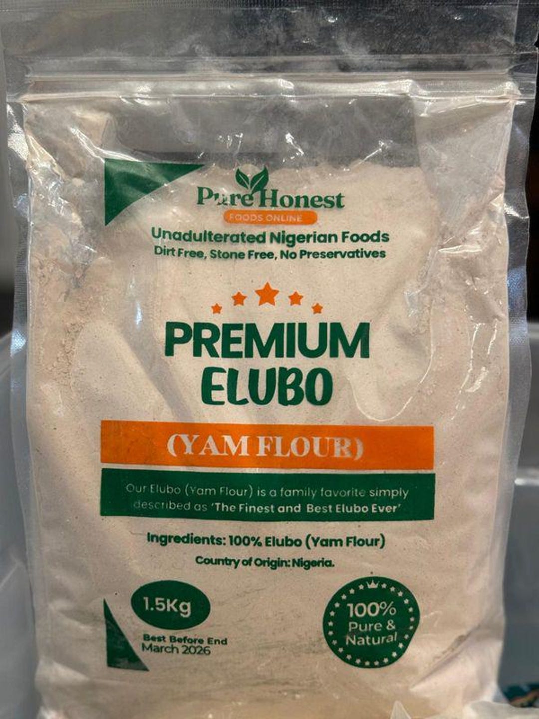 100% Yam Flour (elubo) - 1.5kg - Etsy