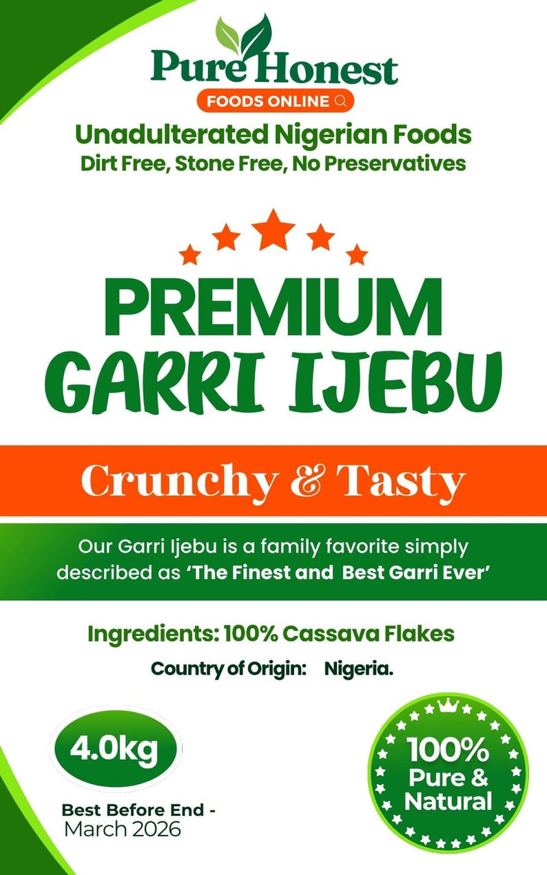 Garri Ijebu - Grade 1 (1.5kg) - Etsy