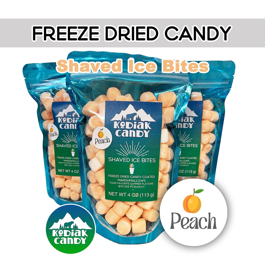 Freeze Dried Shaved Ice PEACH *shaved Ice Bites* Treats Summer Flavors ...