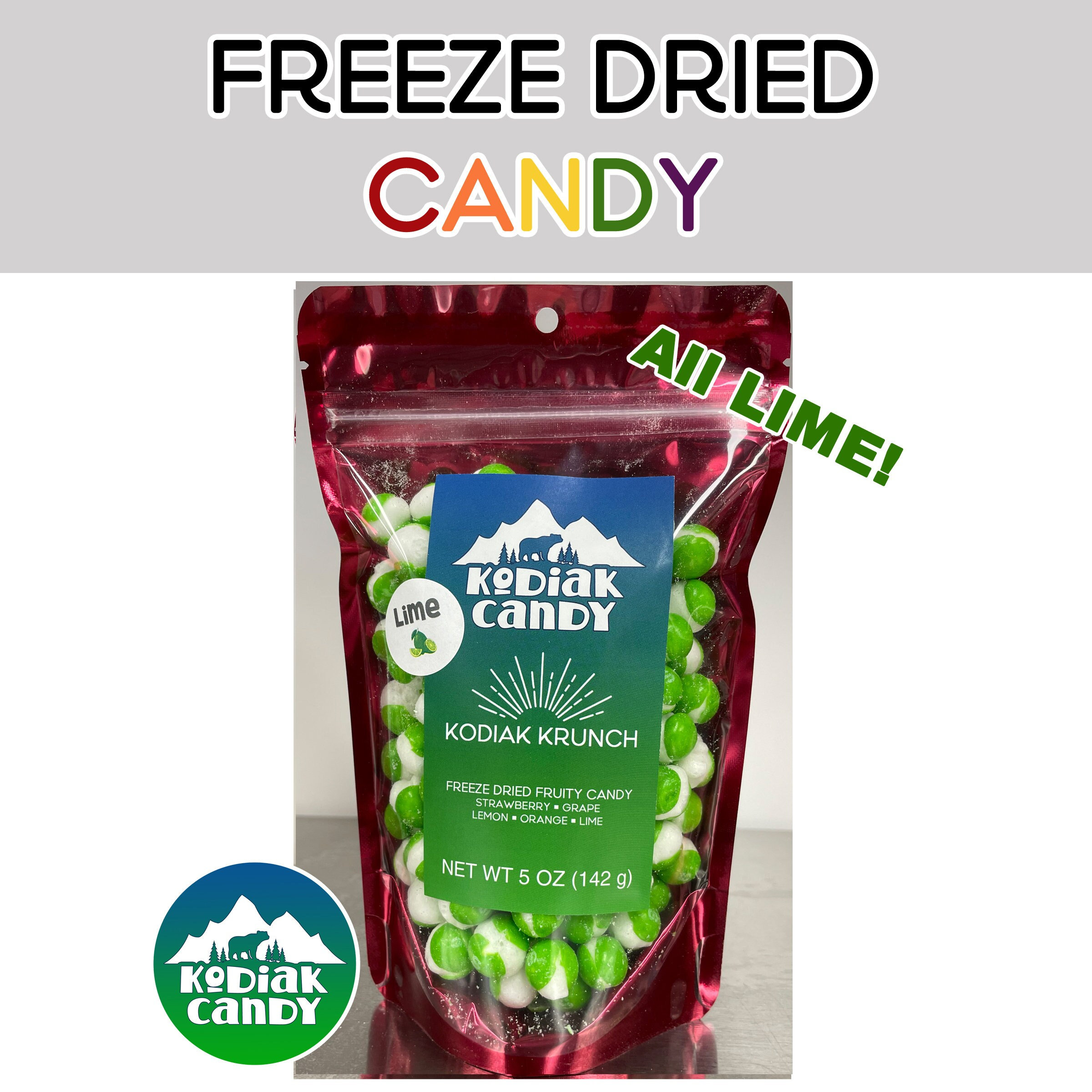 Kodiak Krunch LIME Individual Flavor Freeze Dried Fruity Candy Freeze ...