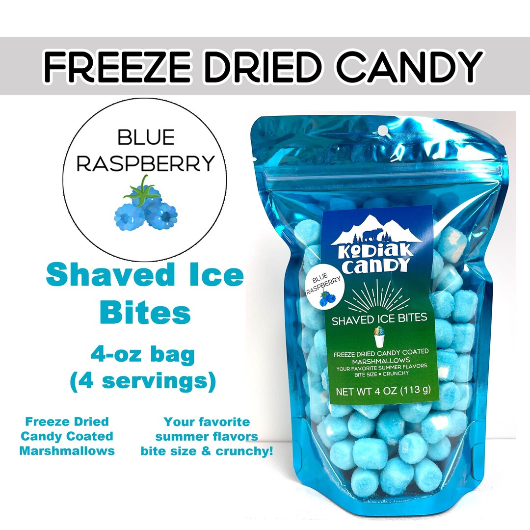 Freeze Dried Shaved Ice BLUE RASPBERRY *shaved Ice Bites* Treats Summer ...
