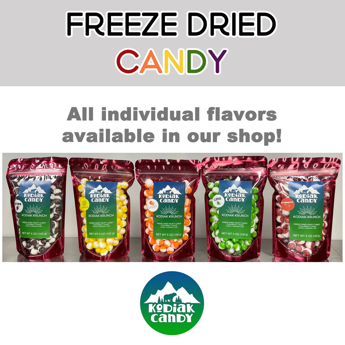 Kodiak Krunch LIME Individual Flavor Freeze Dried Fruity Candy Freeze ...
