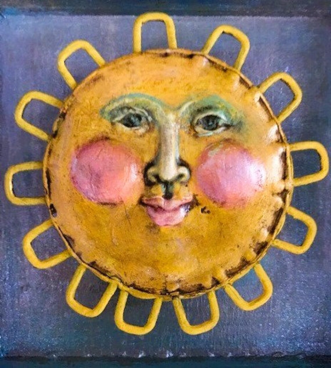 Sun Whimsical Unique, One-of-a Kind With Sparkly Background in Ready to ...
