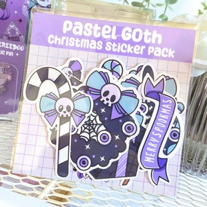 Pastel Goth Christmas Sticker Pack | Gothic Christmas Stickers | Pastel ...