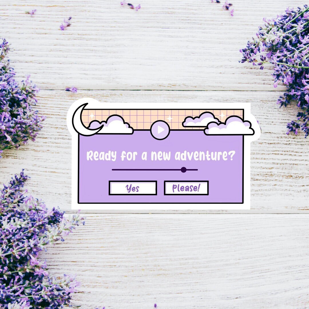 Kawaii Window Tab Sticker Adventure Sticker Retro Computer Tab Design ...